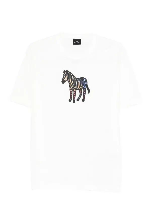 Paul Smith Zebra Organic Cotton T Shirt - White