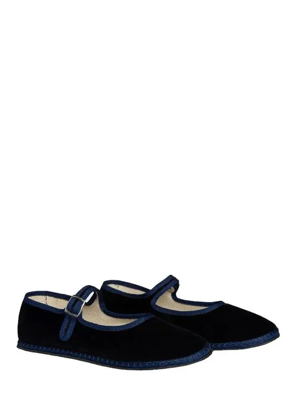 VI BI VENE ZI A Mary Jane In Delfina Velvet - Blue