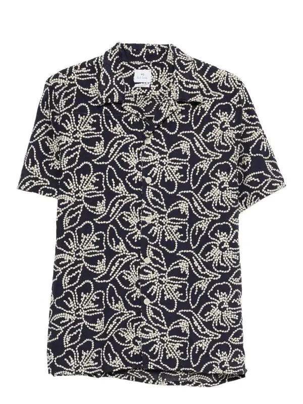 Paul Smith Cotton Blend Printed Shirt - Blue
