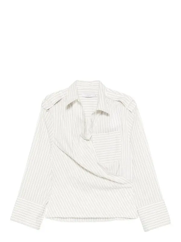 IRO PARIS Lace Striped Cotton Shirt - Beige