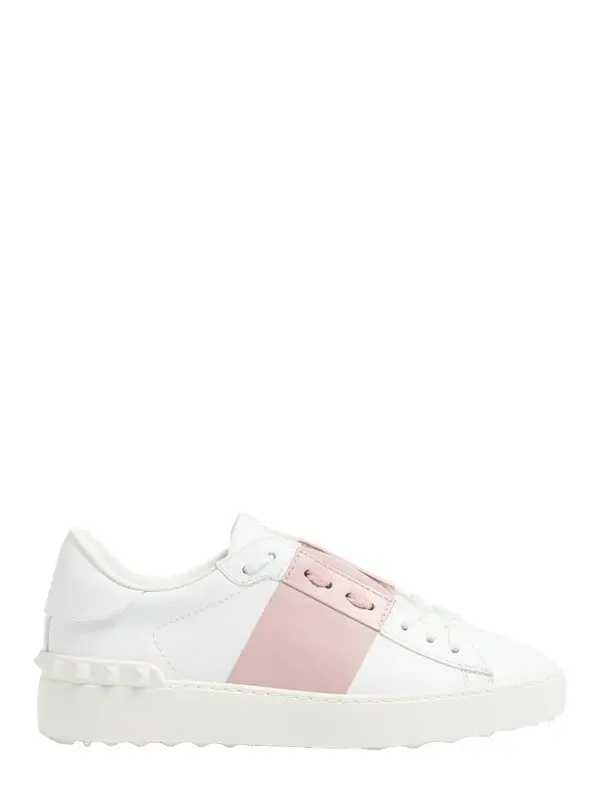 Valentino Garavani Open Leather Sneakers - Powder
