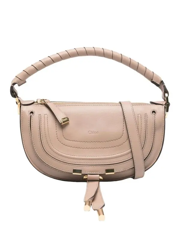 Chloé Marcie Mini Leather Shoulder Bag - Marrone Chiaro