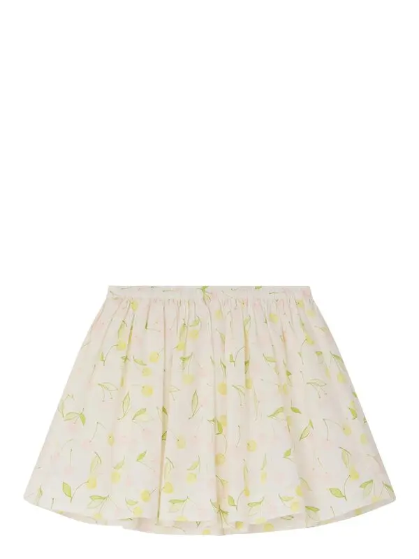 Bonpoint Cotton Poplin Skirt With Cherry Print - Multicolor