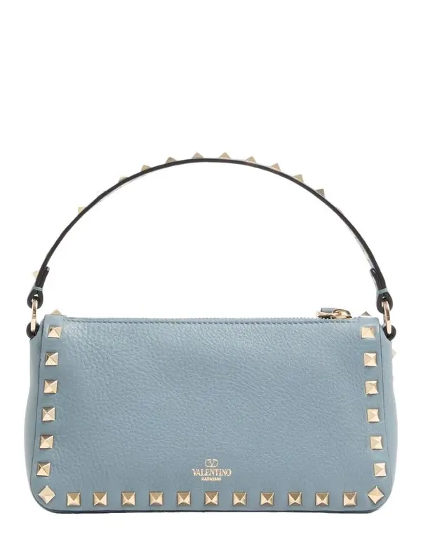 Valentino Garavani Rockstud Small Leather Shoulder Bag - Grey
