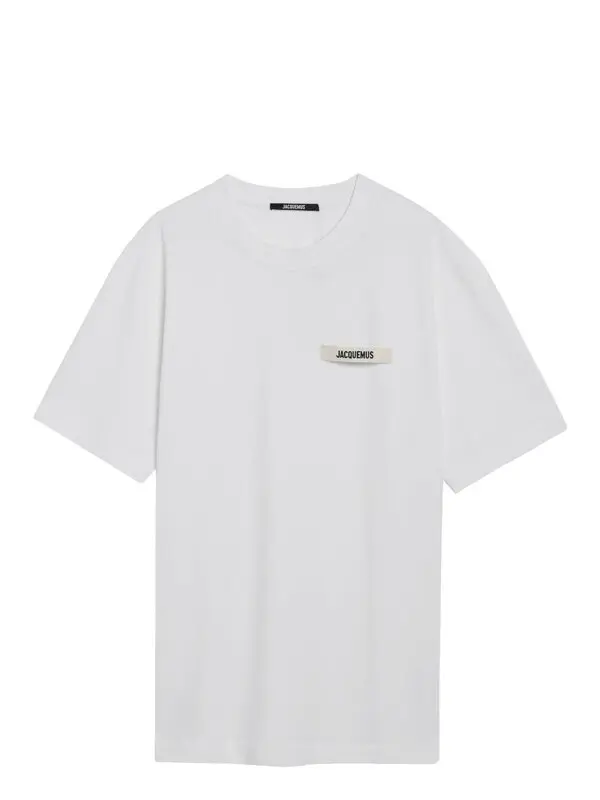 Jacquemus T Shirt With Gros Grain Logo - White
