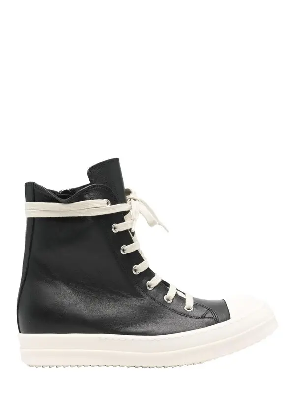 Rick Owens Leather High-top Sneakers - Black