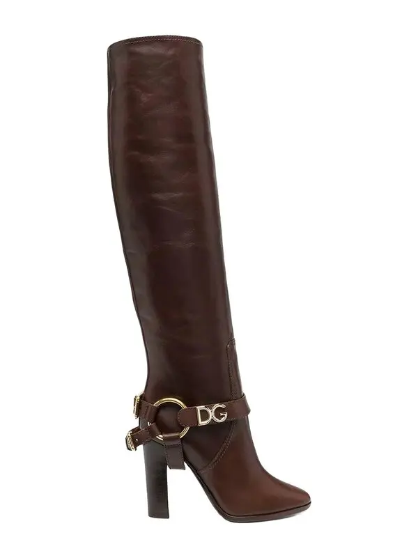 Dolce & Gabbana Leather Knee Boots - Brown
