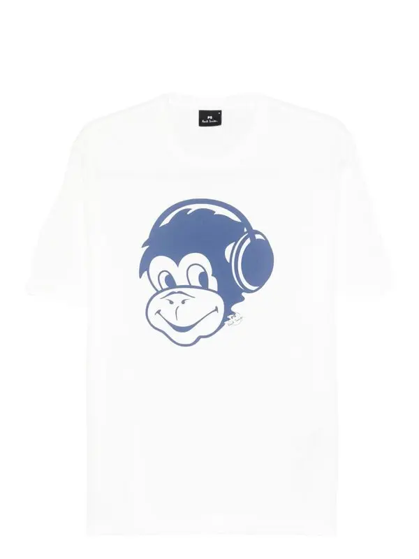 Paul Smith Monkey Headphone Cotton T Shirt - White