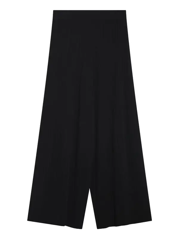 Max Mara Viscose Knit Cropped Trousers - Blue