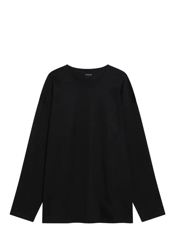 LEMAIRE Cotton And Silk Interlock T Shirt - Black