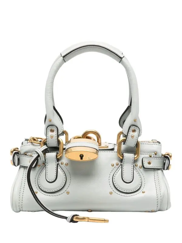 Chloé Paddington Leather Shoulder Bag - Clear Blue