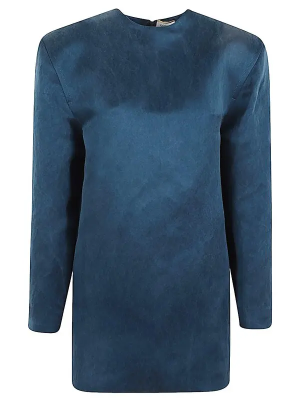 Saint Laurent Satin Silk Dress - Blue