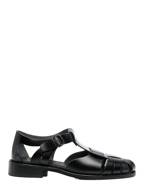 Hereu Pesca Leather Sandals - Black