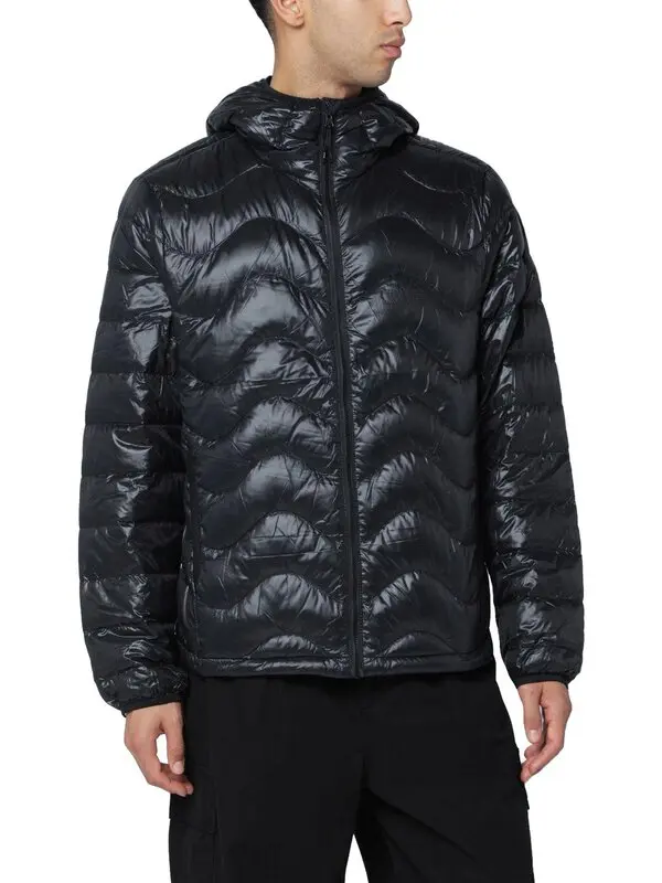 PURPLE MOUNTAIN OBSERVATORY Waves Hooded Puffer Jacket - Black