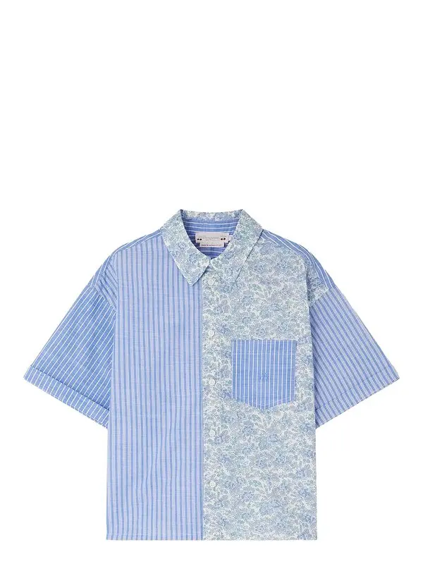 Bonpoint Elyas Patchwork Shirt - Light Blue