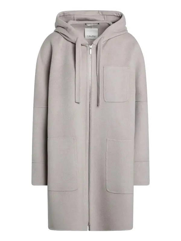 Max Mara Hooded Virgin Wool Coat - Beige