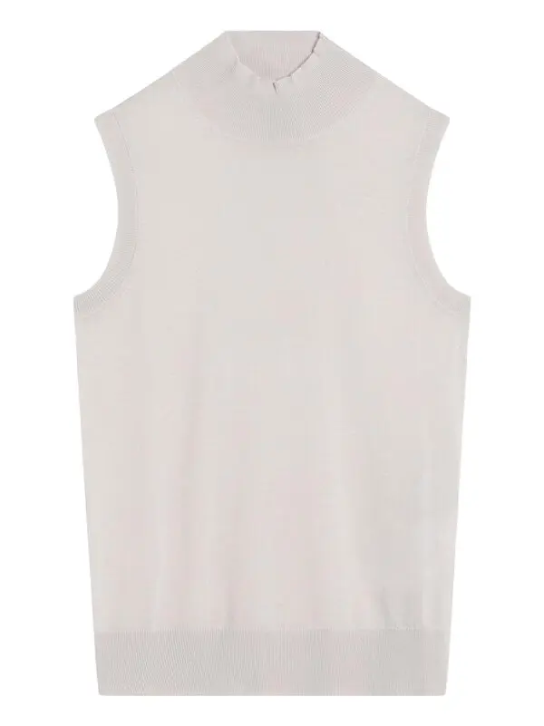 Max Mara Virgin Wool Turtleneck Vest - White