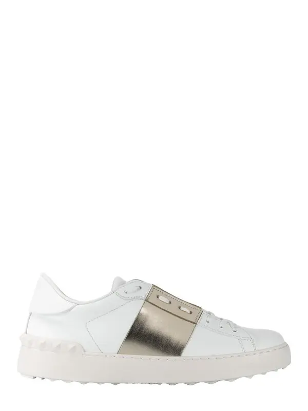 Valentino Garavani Open Leather Sneakers - Grey