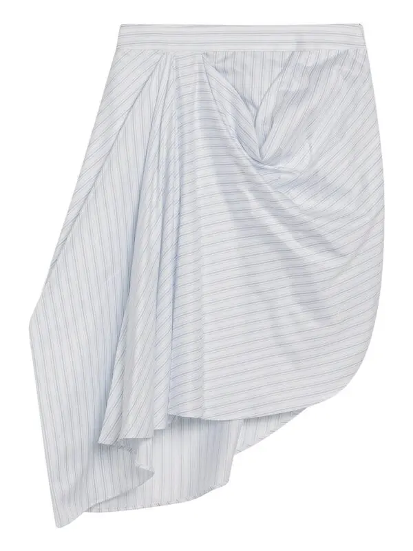 JW Anderson Striped Draped Asymmetric Skirt - White