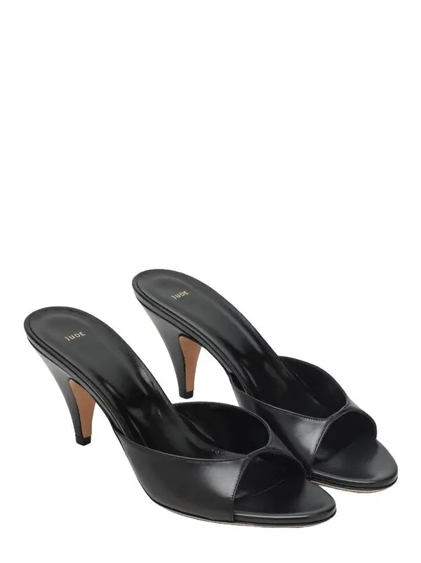 JUDE Haze Leather Sandals - Black