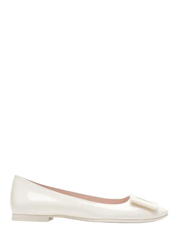 ROGER VIVIER U Look Ballet Flats In Patent Leather - White