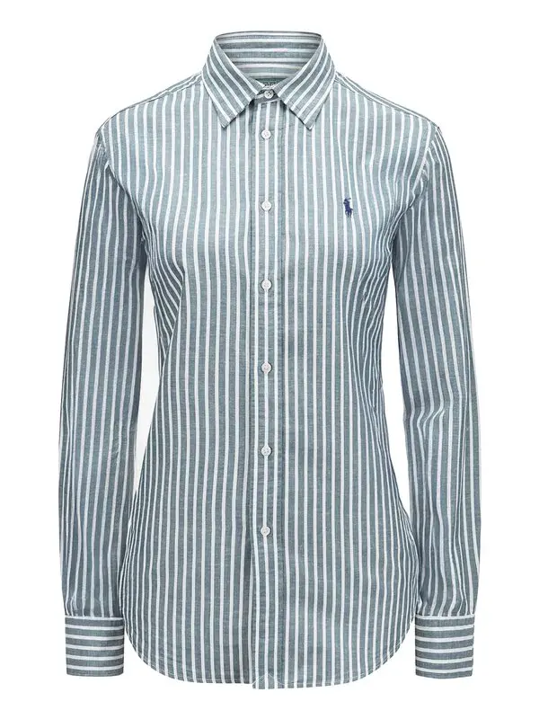 Polo Ralph Lauren Striped Linen And Cotton Shirt - Green