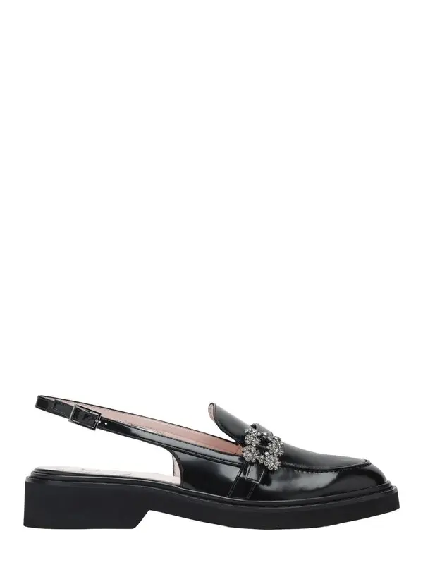 ROGER VIVIER Viv' Rangers Slingback Loafers - Black