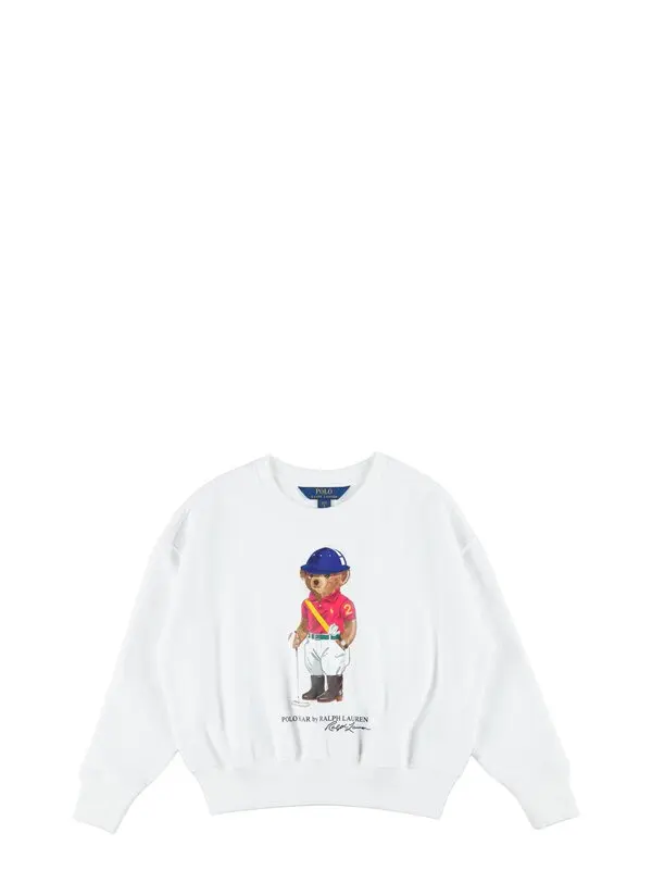 Polo Ralph Lauren Cotton-blend Fleece Sweatshirt With Polo Bear Print - White