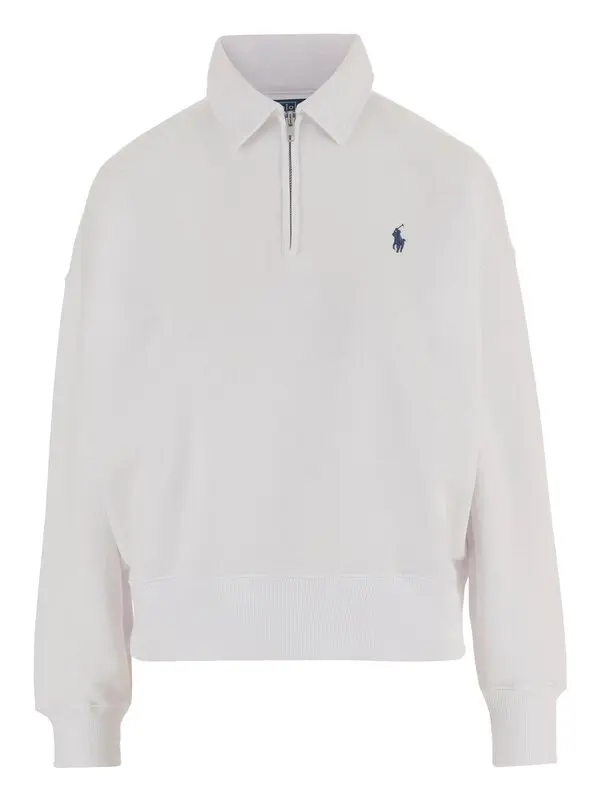 Polo Ralph Lauren Cotton Blend Pullover With Logo - White