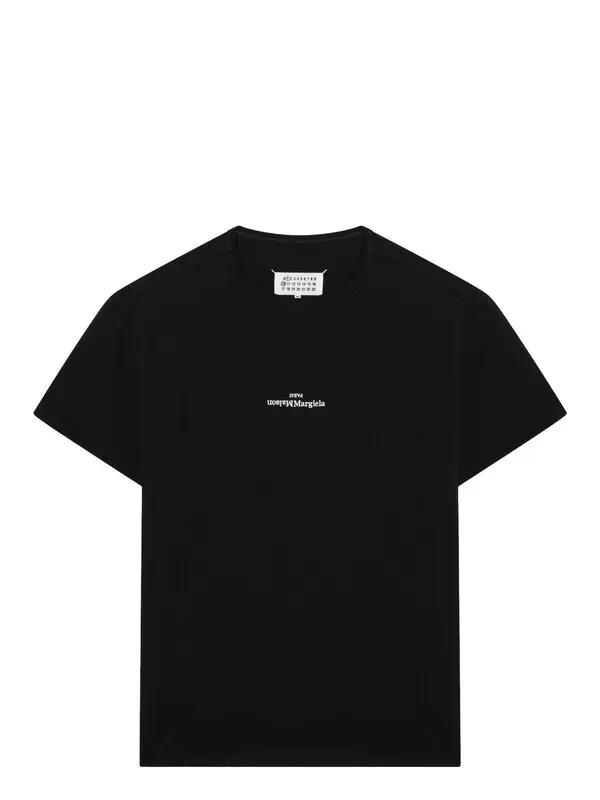 MAISON MARGIELA T Shirt With Distorted Logo - Black