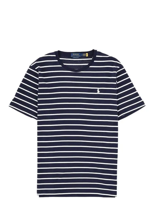 Polo Ralph Lauren Striped Logo T Shirt - Blue
