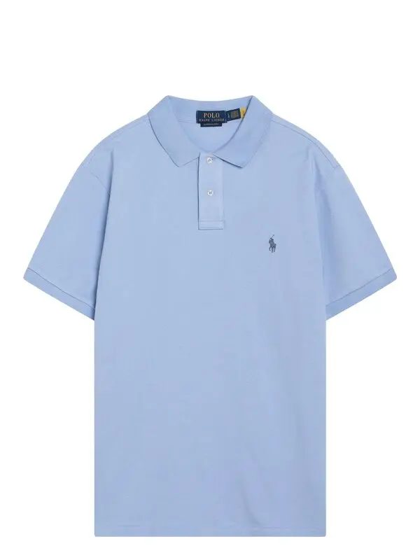 Polo Ralph Lauren Cotton Custom Slim Fit Polo Shirt - Light Blue