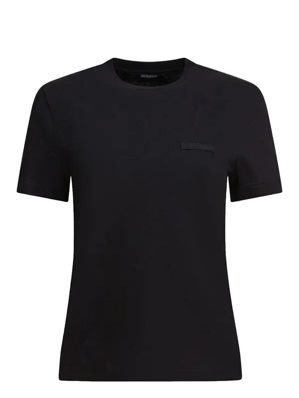 Jacquemus Grosgrain Short Sleeve T-shirt - Black