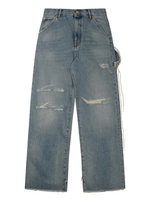 DARKPARK Chain Adorned Carpenter Denim Jeans - Multicolour
