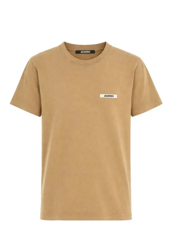 Jacquemus Grosgrain Short Sleeve T-shirt - Beige