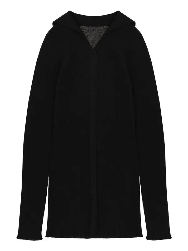 Rick Owens Ribbed Knit Tabard - Black