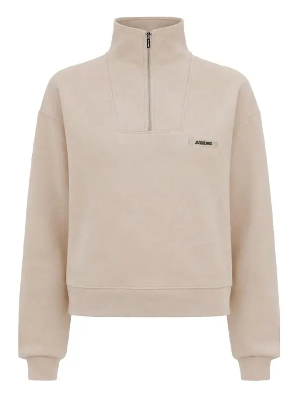 Jacquemus Grosgrain Turtleneck Sweatshirt - Beige