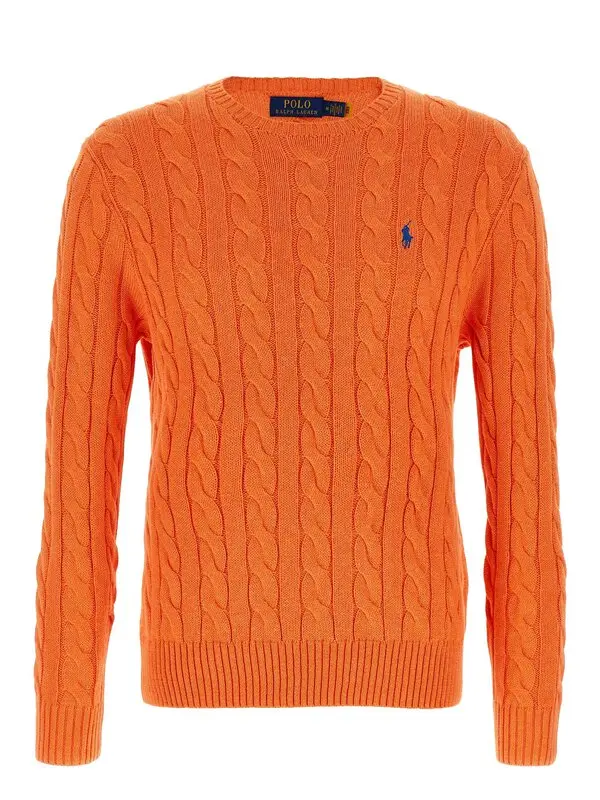Polo Ralph Lauren Cotton Braided Sweater - Orange