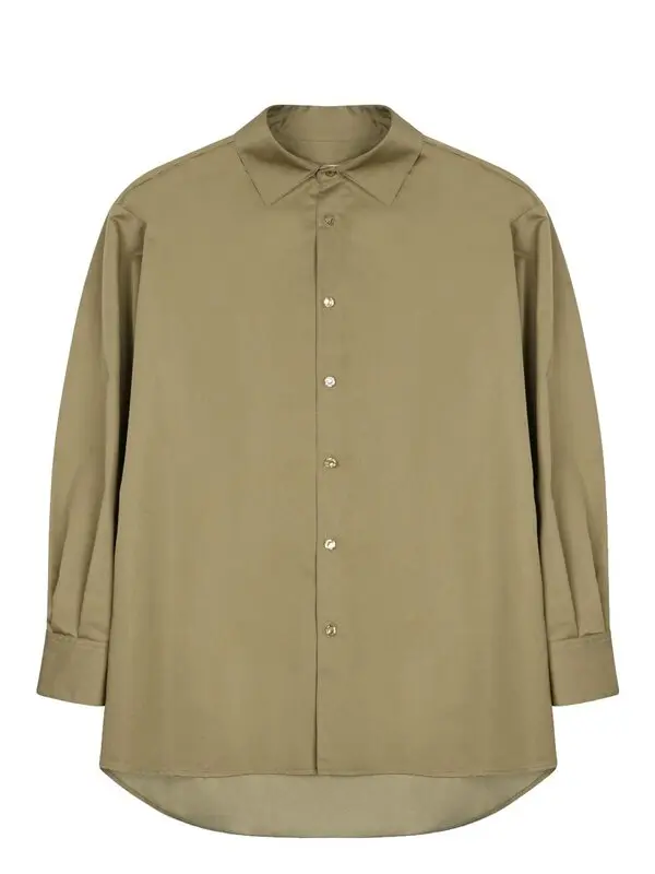DARKPARK Tech Satin Rouche Keanu Shirt - Military Green