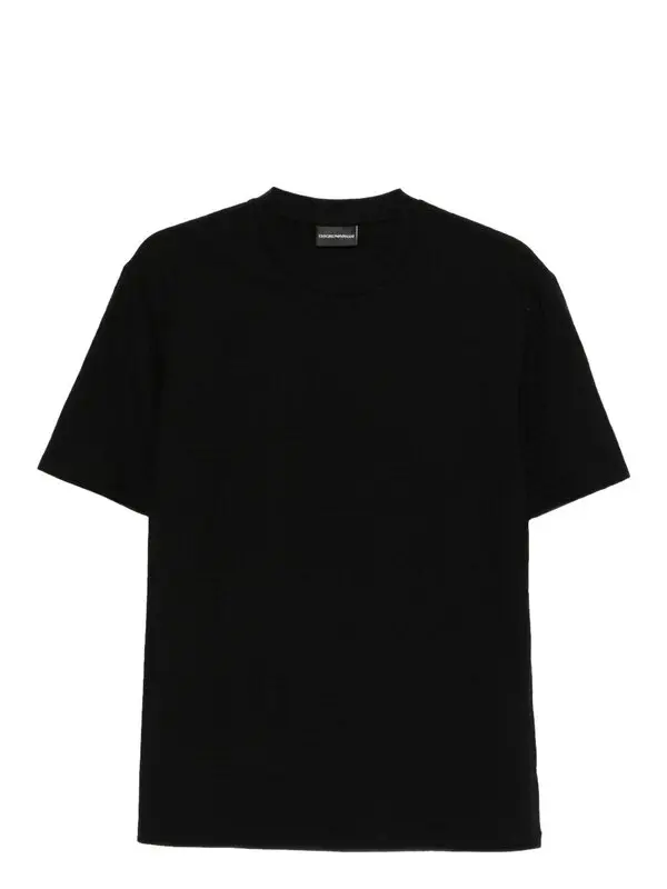 Emporio Armani Logo Cotton T Shirt - Black