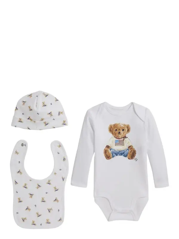 Polo Ralph Lauren Polo Bear Cotton Set - White