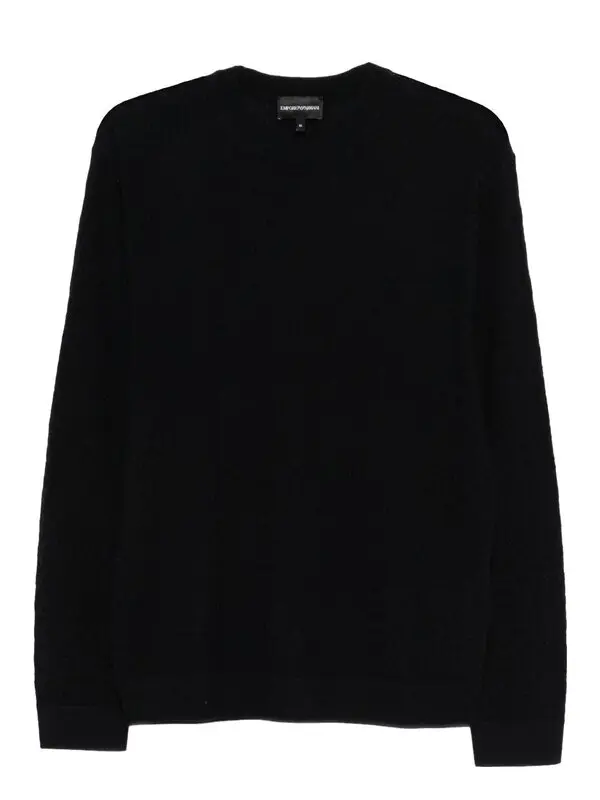 Emporio Armani Wool Crewneck Sweater - Blue