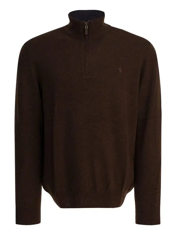Polo Ralph Lauren Wool Quarter-zip Sweater - Brown