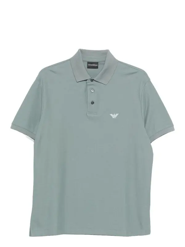 Emporio Armani Cotton Polo Shirt - Clear Blue