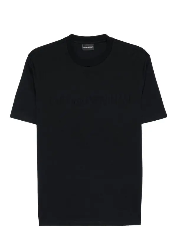 Emporio Armani Logo Cotton T Shirt - Blue