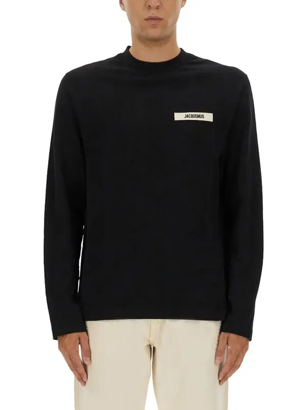 Jacquemus Long Sleeved T Shirt - Black