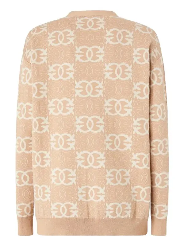 Pinko Jacquard Cardigan - Cammello/bianco