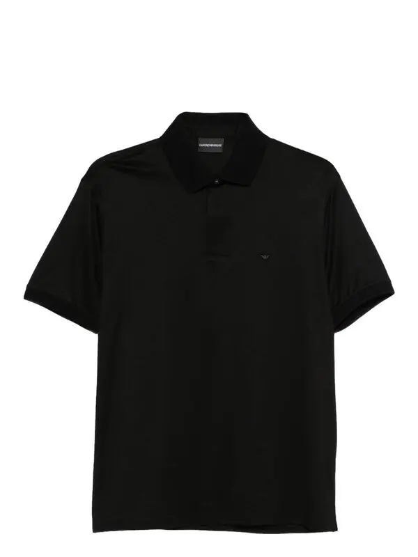 Emporio Armani Cotton Polo Shirt - Black