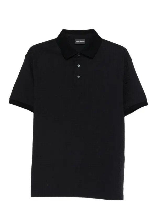 Emporio Armani Logo Cotton Polo Shirt - Blue