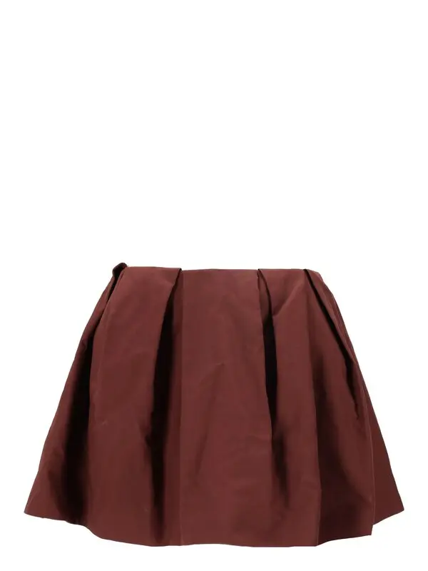 SHUSHU/TONG Tucked Short Skirt - Brown